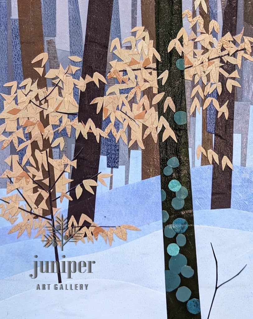Beech Leaves in Snow #2 by Meg Lagodzki – Juniper Art Gallery
