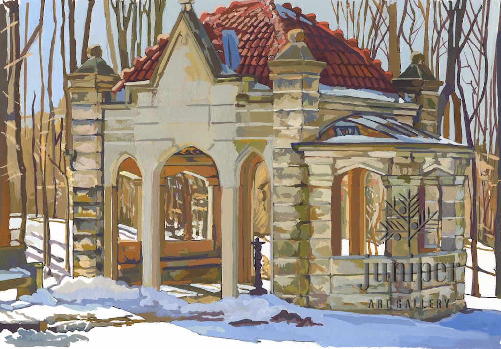 Rose Well House, Winter (unframed original) by Tom Rhea – Juniper Art ...