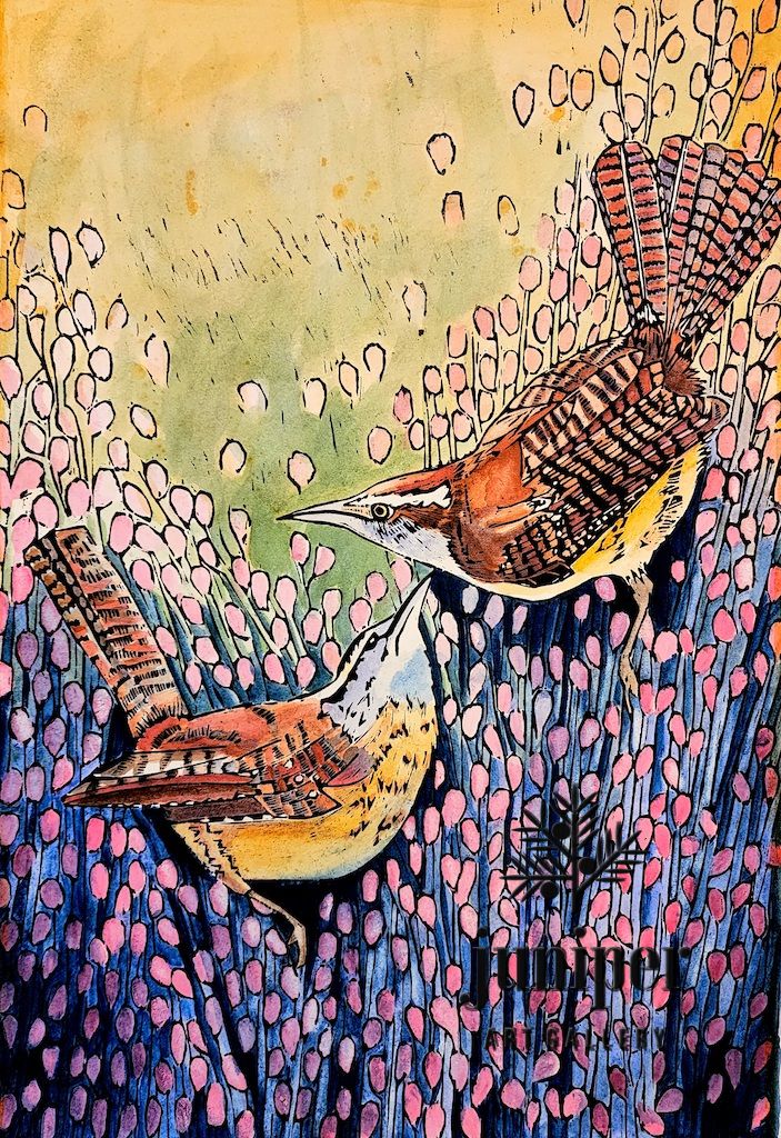Carolina Wrens by M. Rees – Juniper Art Gallery