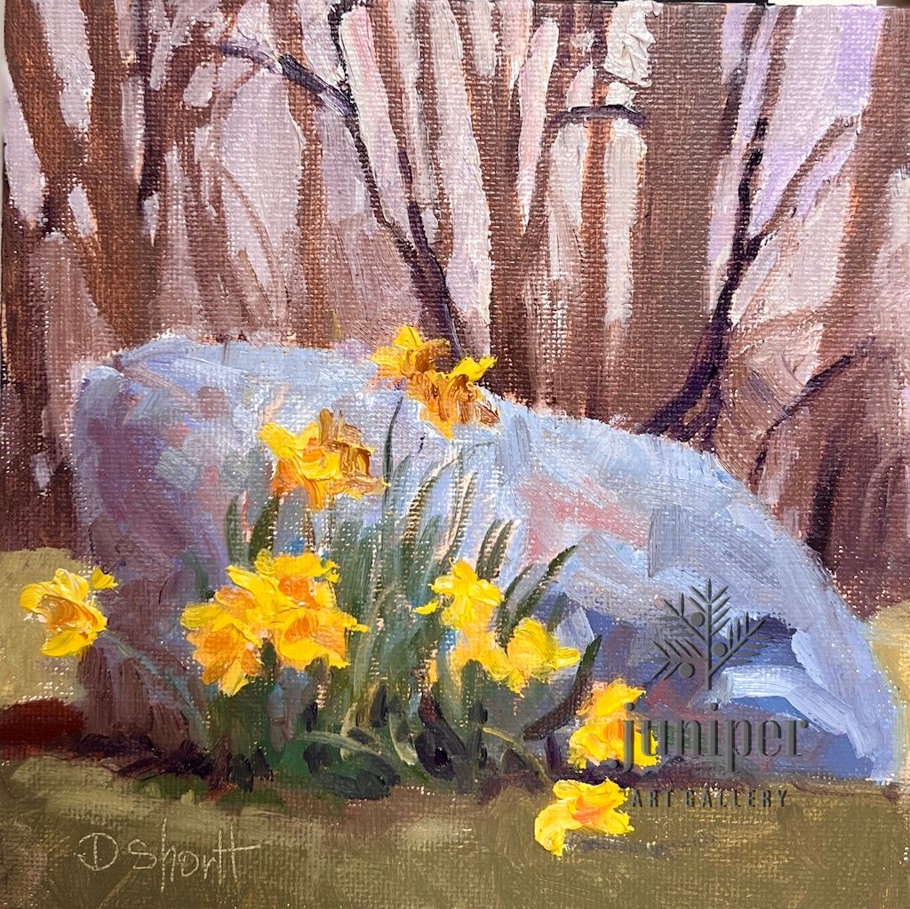 (Unframed) Daffodil Rock by Donna Shortt – Juniper Art Gallery